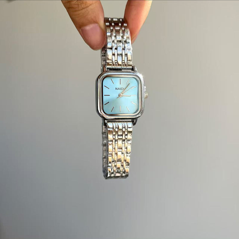 Vintage-Inspired Sky Blue Square Watch – LANZOOM OFFICIAL STORE
